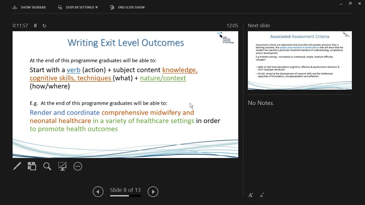 2019 04 23 Barbara's presentation on exit level outcomes - YouTube