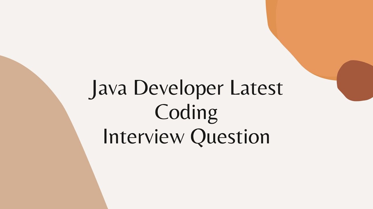 Most Important Asked Coding Java Interview Question 1 Youtube