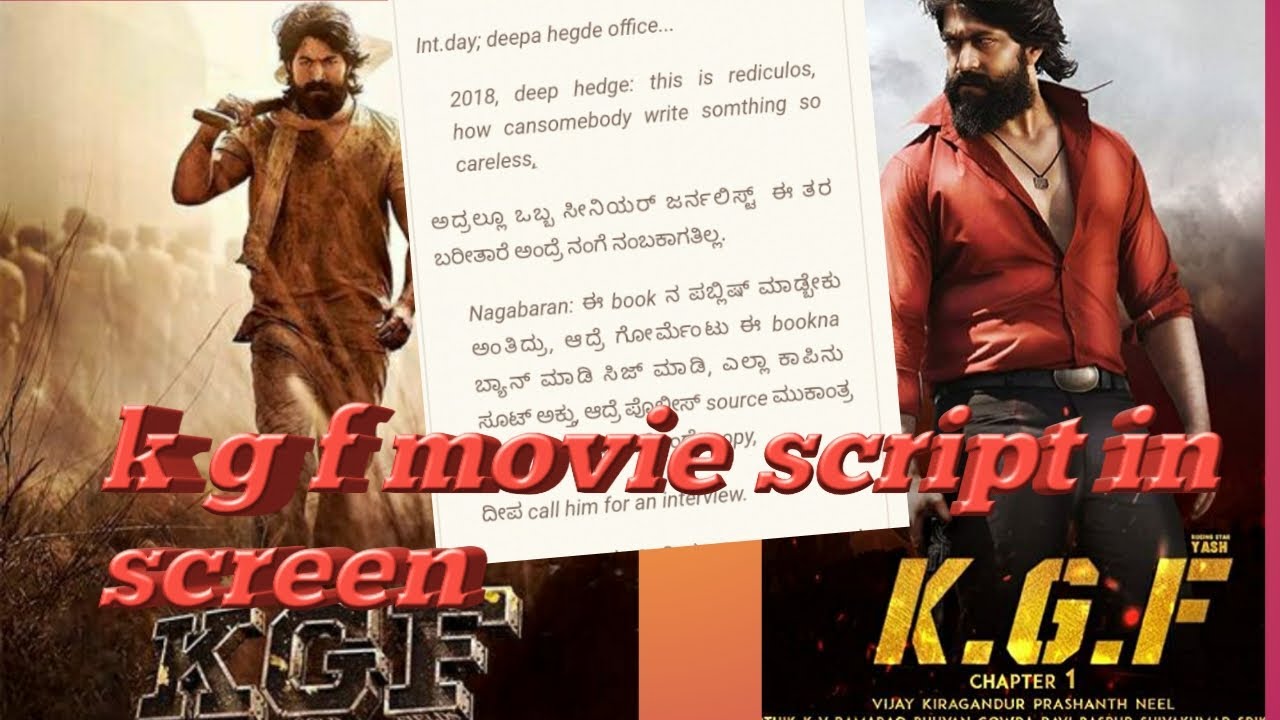 Kgf movie script in screen | screenplay in kgf chapter1 movie ...