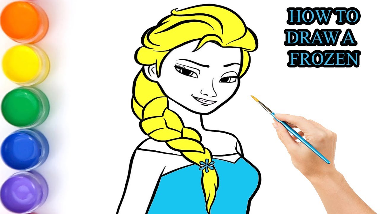 HOW TO DRAW A FROZEN DRAWING FOR KIDS || STEP BY STEP AND EASY || EASY ...