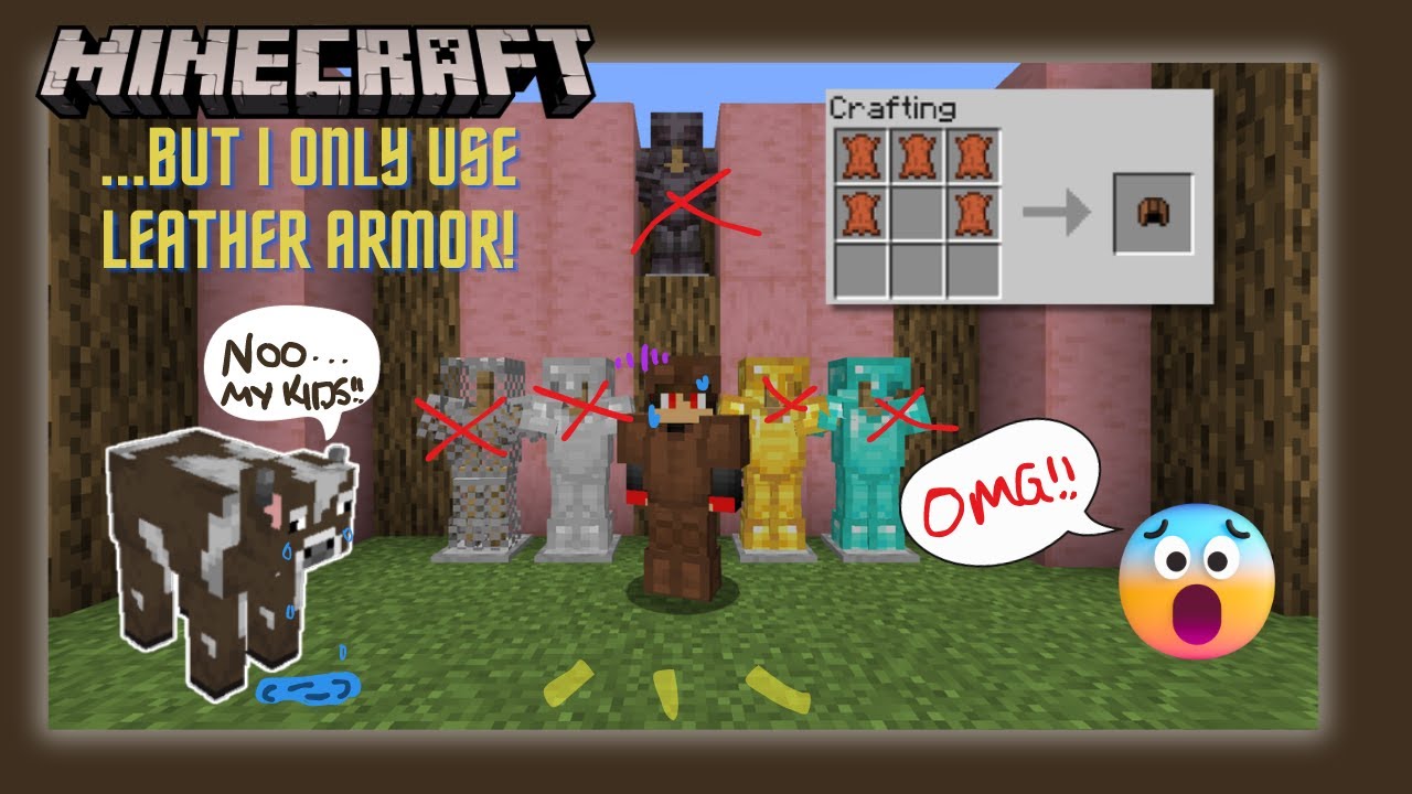 Minecraft But, I Can Only Wear leather Armor - YouTube
