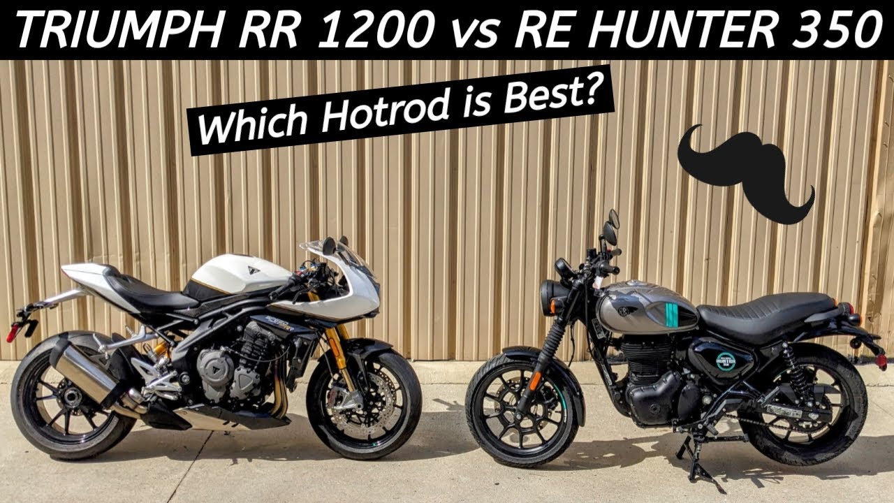 Royal Enfield Hunter 350 vs Triumph Speed Triple 1200 RR - Wahoo? - YouTube