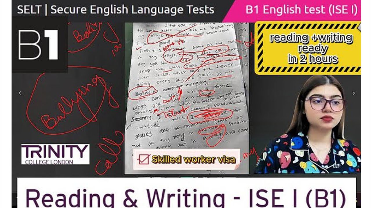 Trinity College London - ISE-1 (B1) Integrated Reading & Writing ...