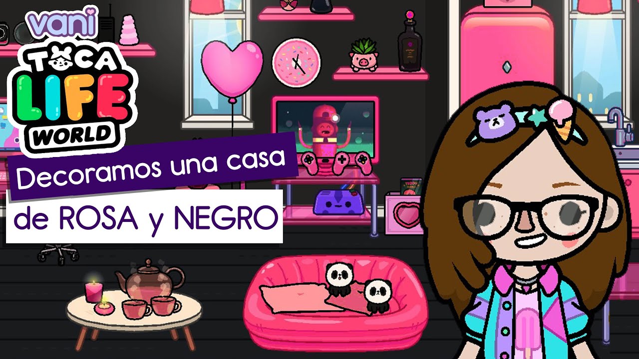 DECORAMOS UNA CASA CON ROSA Y NEGRO EN TOCA LIFE WORLD !! - TOCA BOCA ...