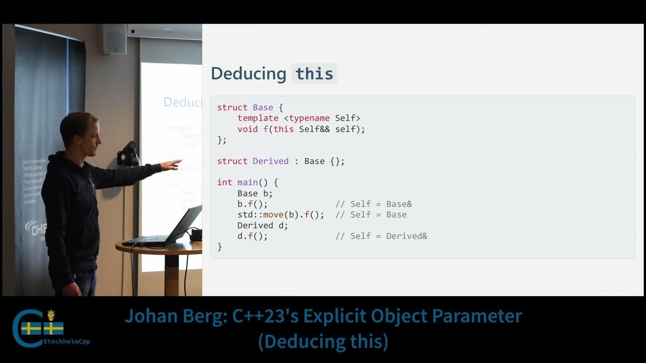 Johan Berg: Deducing this, C++23's Explicit Object Parameter - YouTube