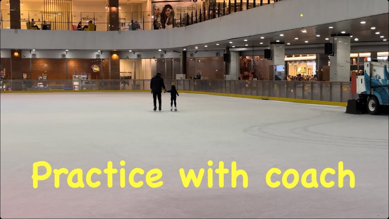 Practice ice skating with coach - YouTube