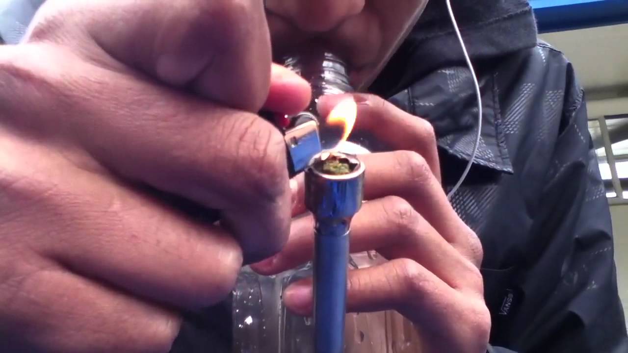 Water bottle bong - YouTube