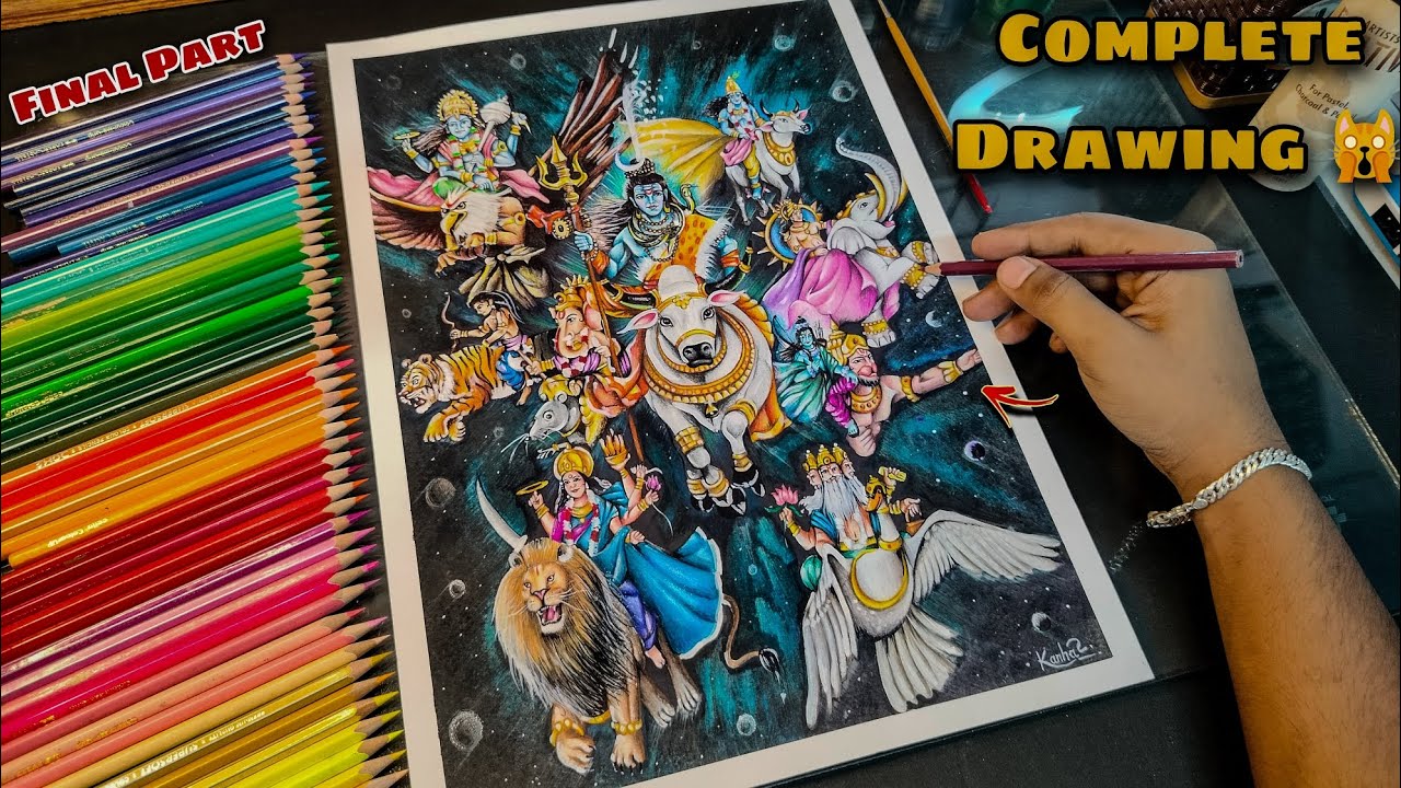 Complete Drawing Final Part | Step By Step | Colour Pencil Drawing ...