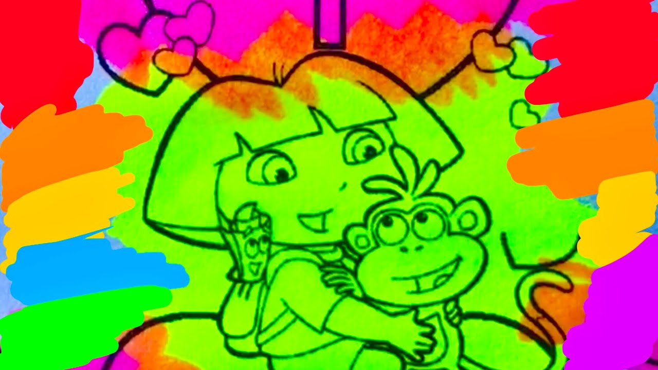HAPPY VALENTINE'S DAY - Dora The Explorer - Coloring Page - Learn ...