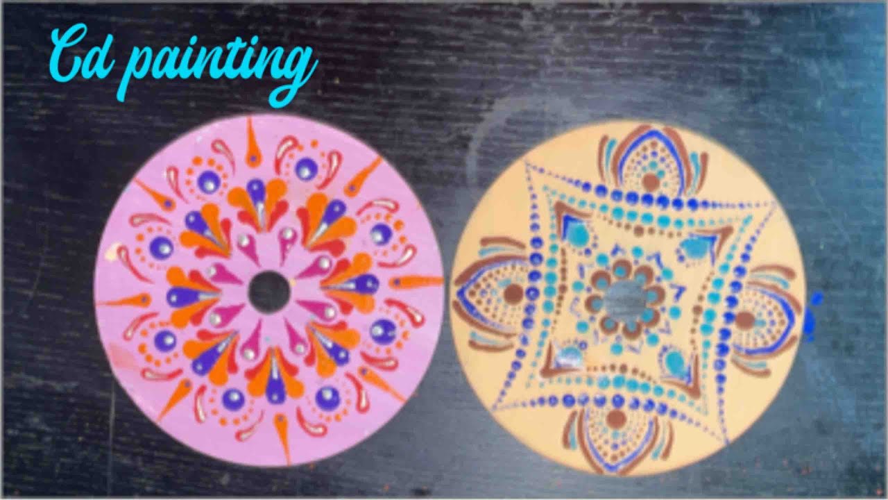cd painting/earthen painting/easy cd painting - YouTube
