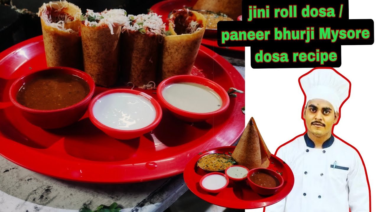 new dosa recipe. 2/ jini roll dosa recipe /paneer bhurji Mysore dosa ...