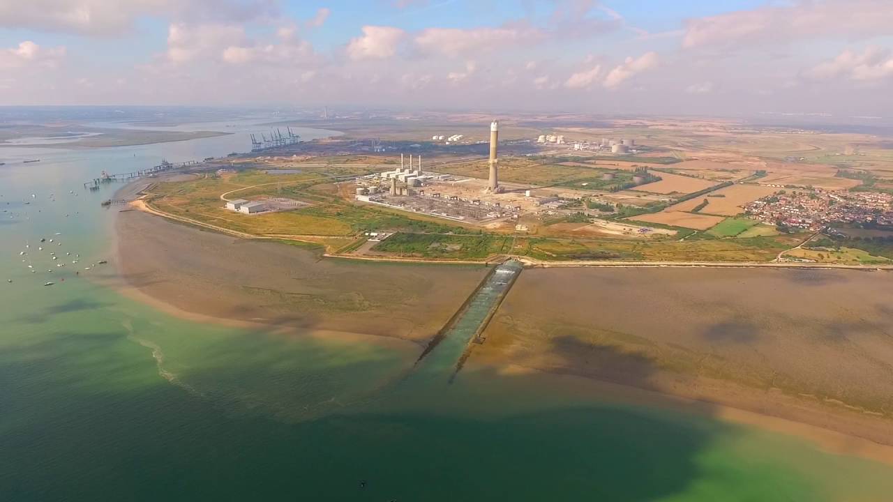 Isle of grain tower demolition filmed being blown up by drone - YouTube