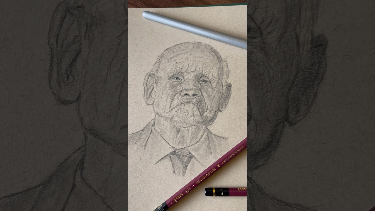 Quick drawing on Toned Tan paper in graphite pencil and pastel ️#art # ...