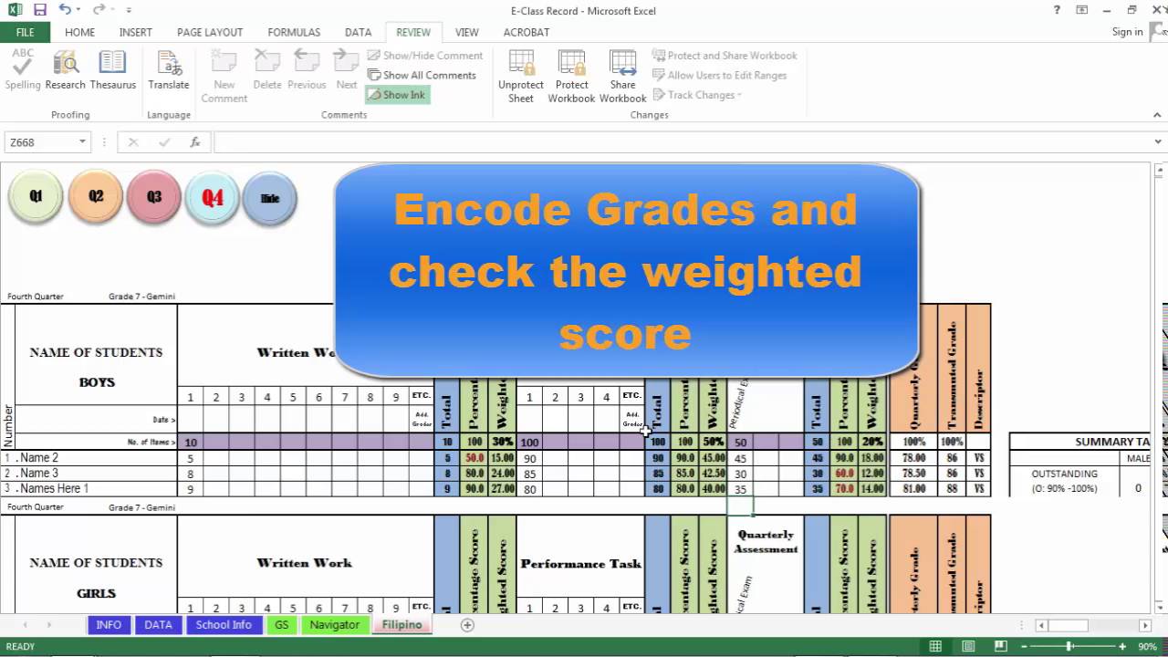 Elem. K 12 Grading Sheet G3 - G2 - G1 ( Based on DepED order no 8 s ...