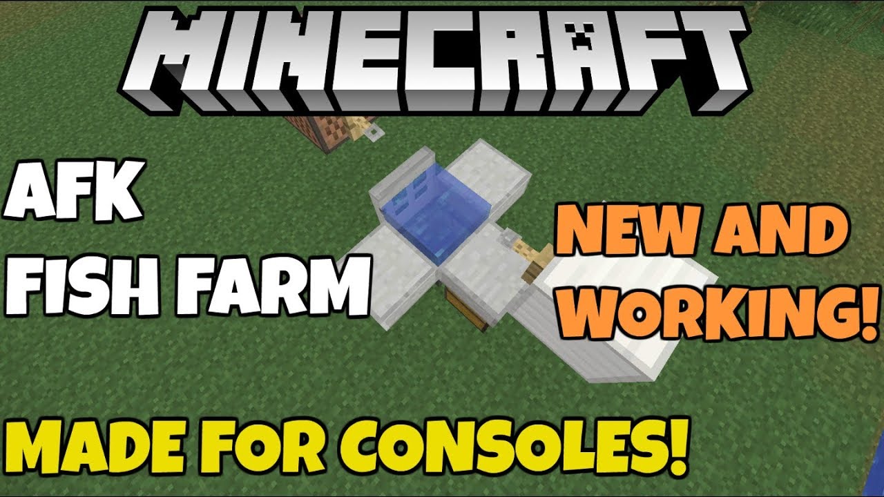 Minecraft NEW Simple AFK Fish Farm Tutorial! Xbox Ps4 Ps3 Wii PE PC ...