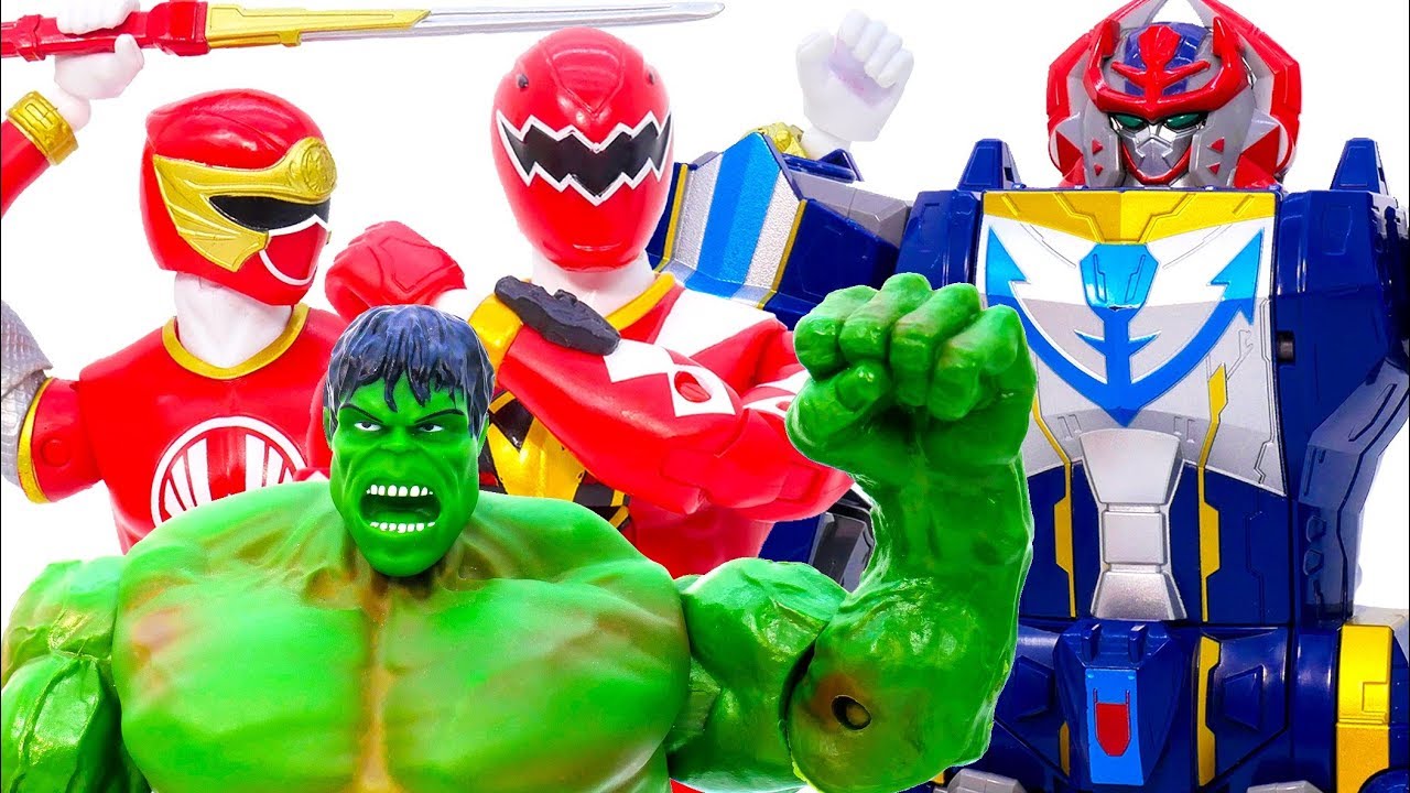Red Power Rangers Toys Combined With Giant Robots To Defeat The Angry ...