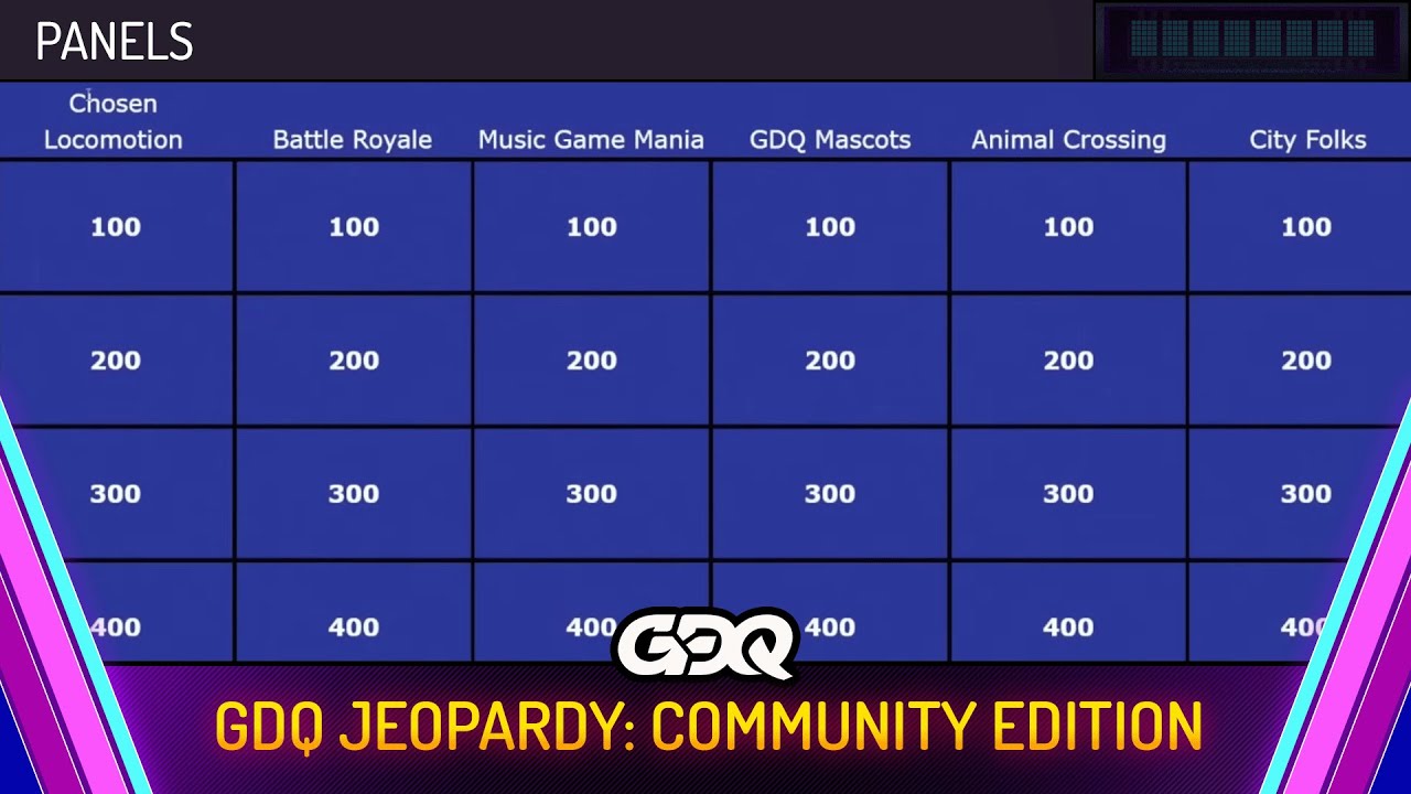 GDQ Jeopardy: Community Edition - Awesome Games Done Quick 2026 Panels ...