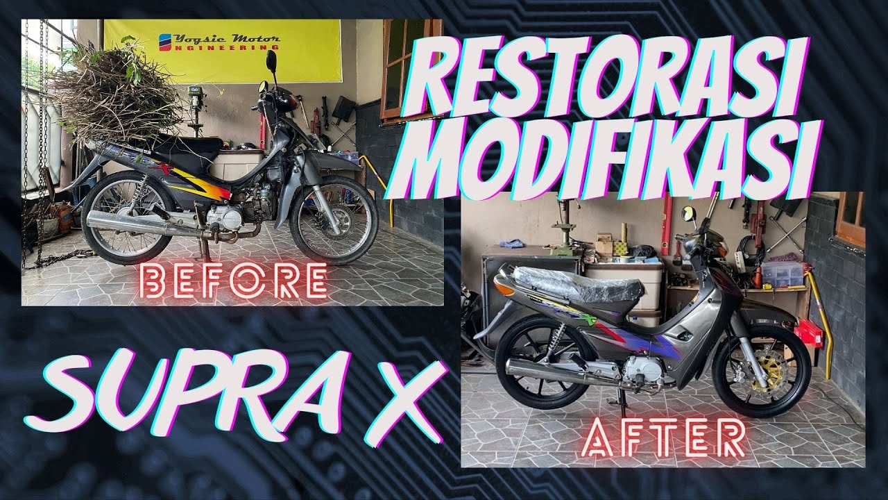 Restorasi Modifikasi Honda Astrea Supra X 100 Tahun 2000 Warna Abu-abu ...