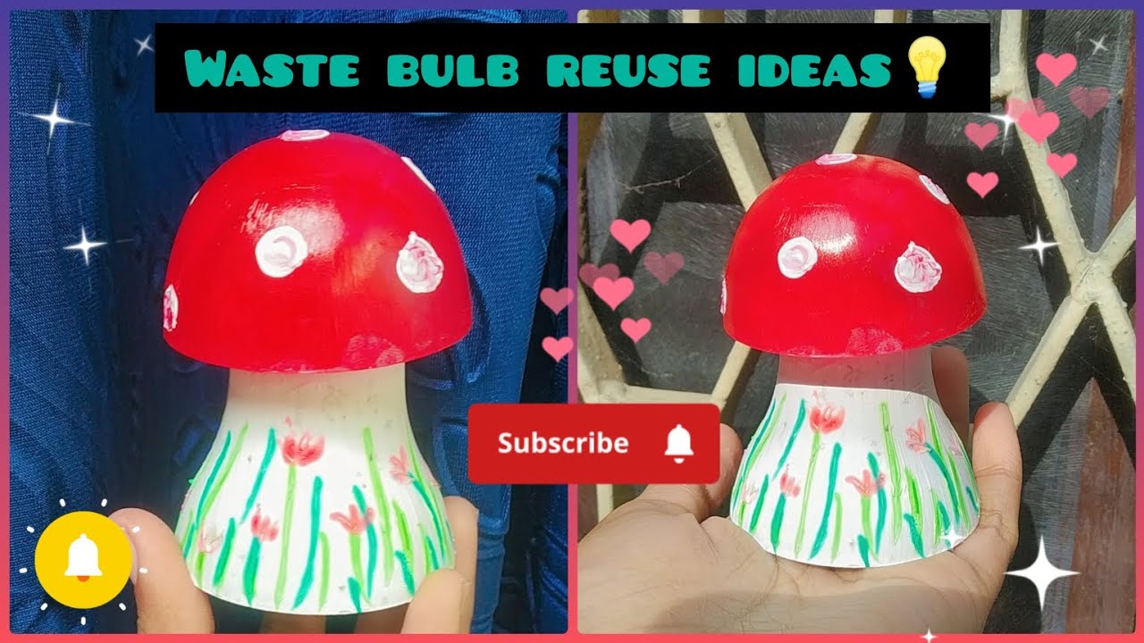 Diy LED bulb reuse ideas💡 / LED bulb mushroom 🍄 / Best out of waste ...
