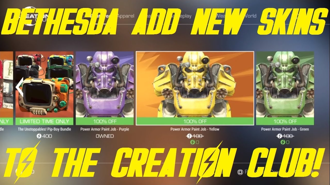 Bethesda Adds Variety Of Free New Skins To The Creation Club! Fallout 4 ...