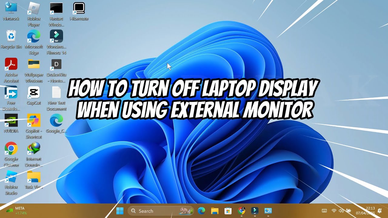 How to Turn Off Laptop Display When Using External Monitor - YouTube