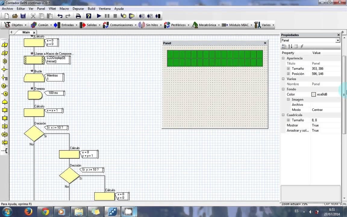 FLOWCODE CONTADOR ASCENDENTE 0 99 LCD PIC16 - YouTube