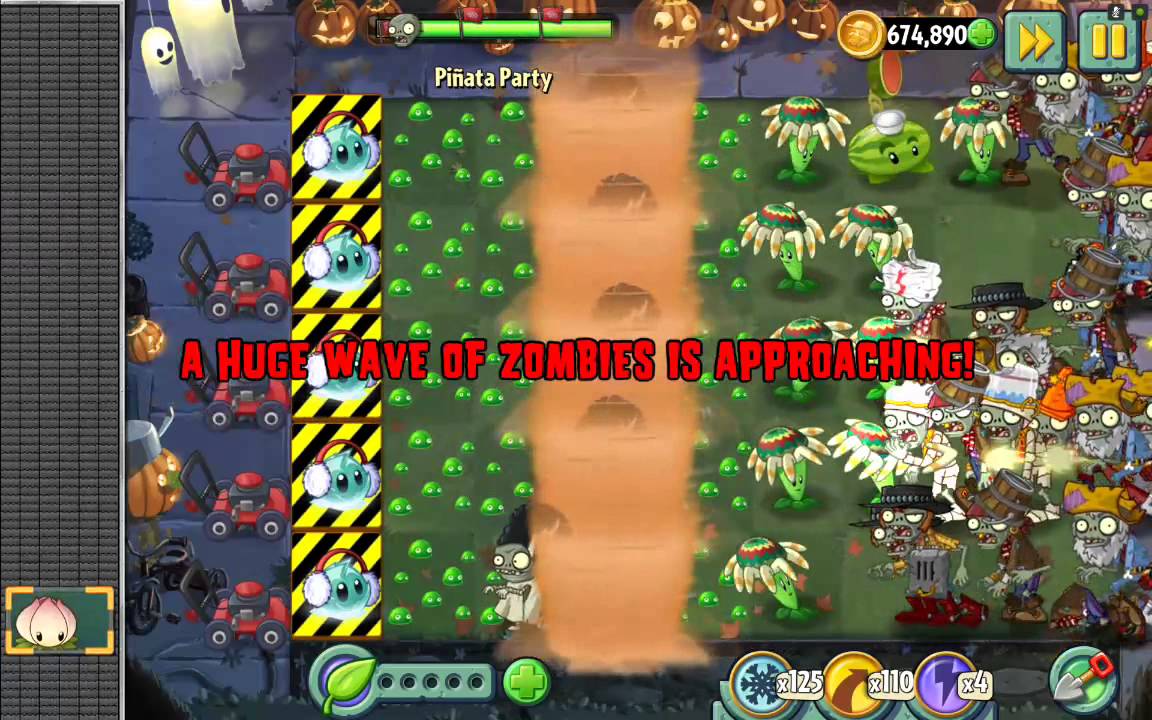 PLANTS VS ZOMBIES HALLOWEEN LAWN OF DOOM PINATA PARTY OCTOBER 29 - YouTube