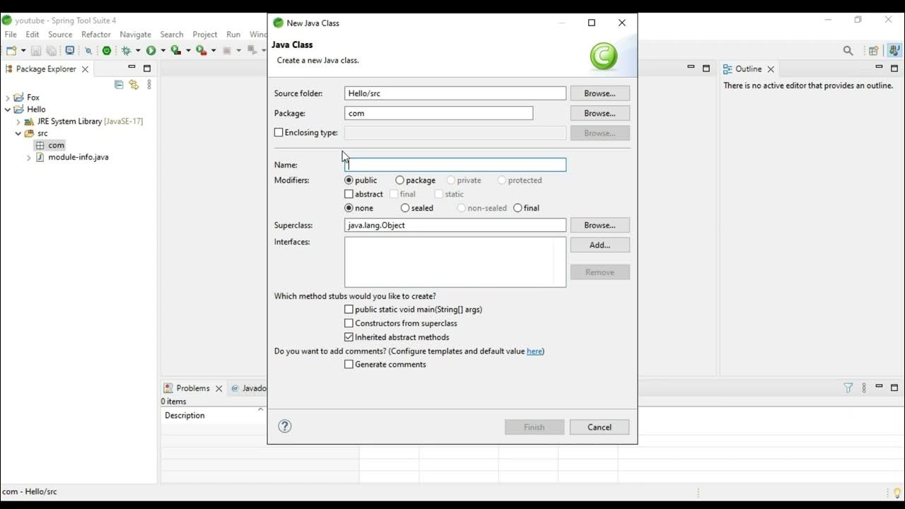 How To Create Java Class In Sts Or Eclipse Coding Java Javaprogram Javafullstack Youtube
