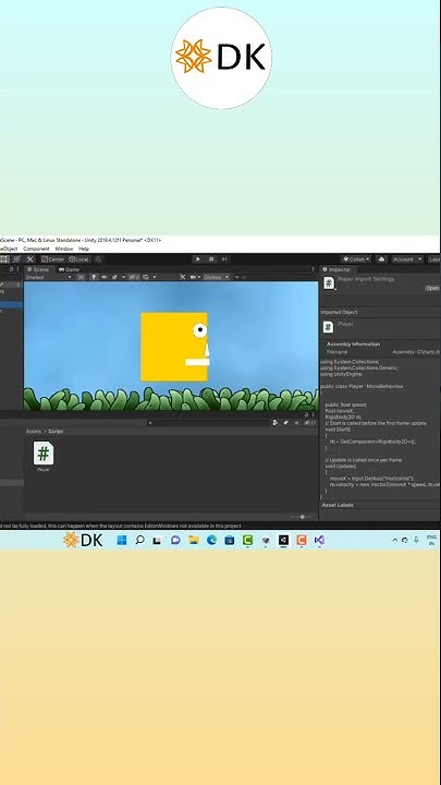 unity 2D simple platform player movement #shorts #gamedev #gamedesign #gamedeveloper #unity2d ...