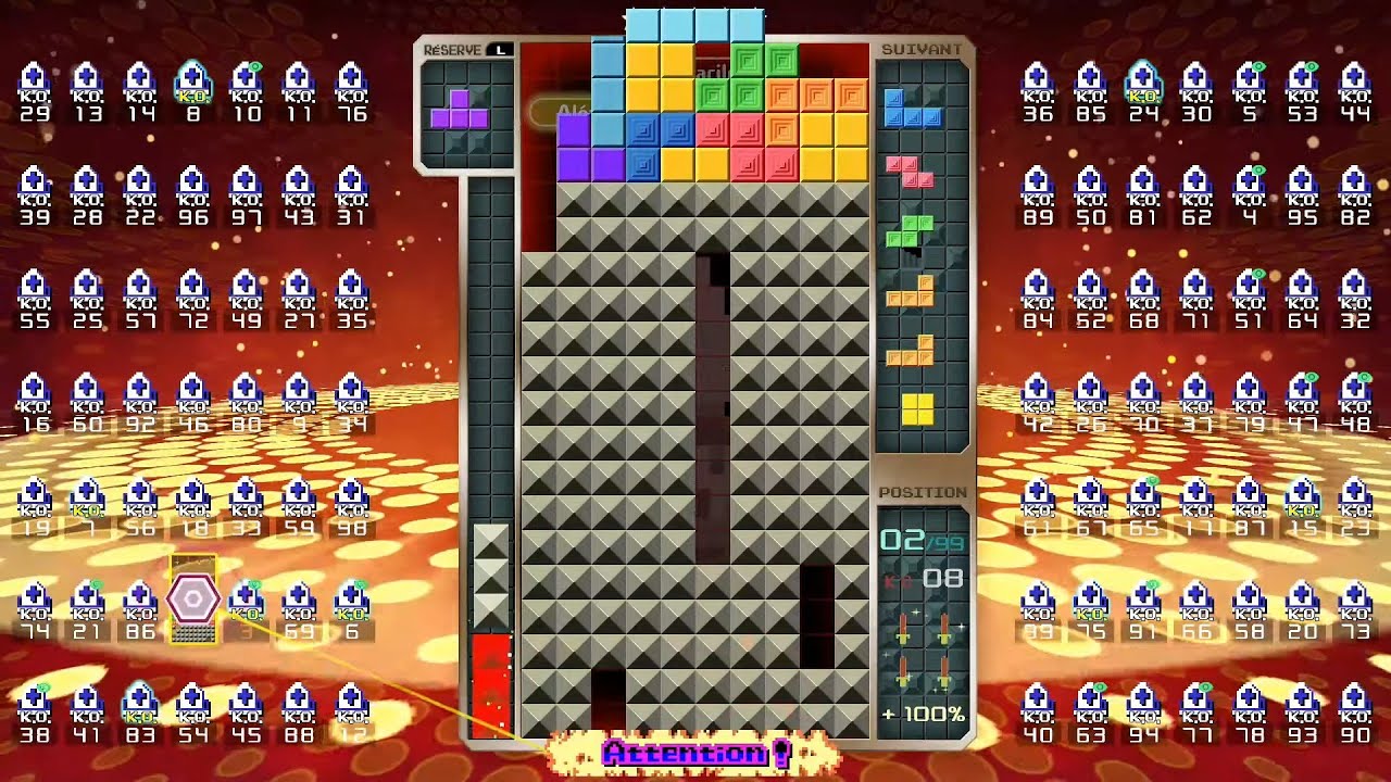 [Tetris 99] invictus snipe lobby #27: I-PIECE WIGGLE (489 lines cleared ...