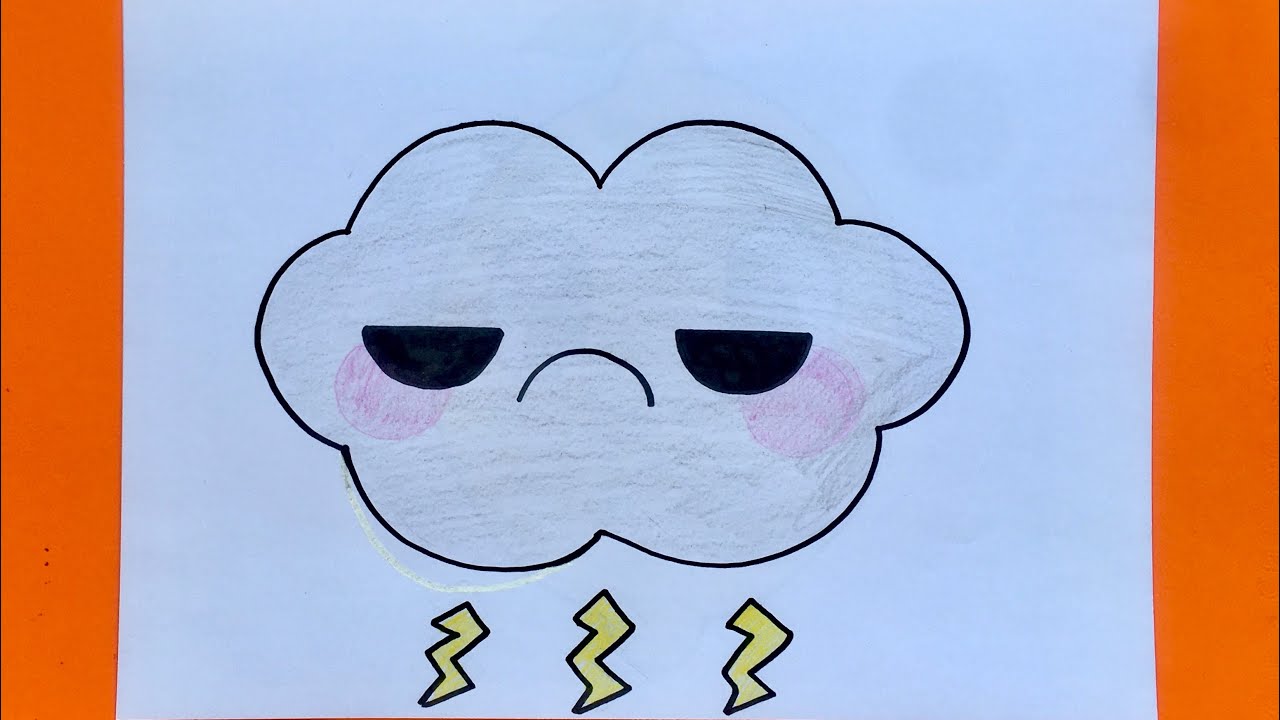 تعليم الرسم للأطفالرسم سحابة غاضبة للأطفالرسم سهلرسم وتلوينhowtodraw Preschool Drawing