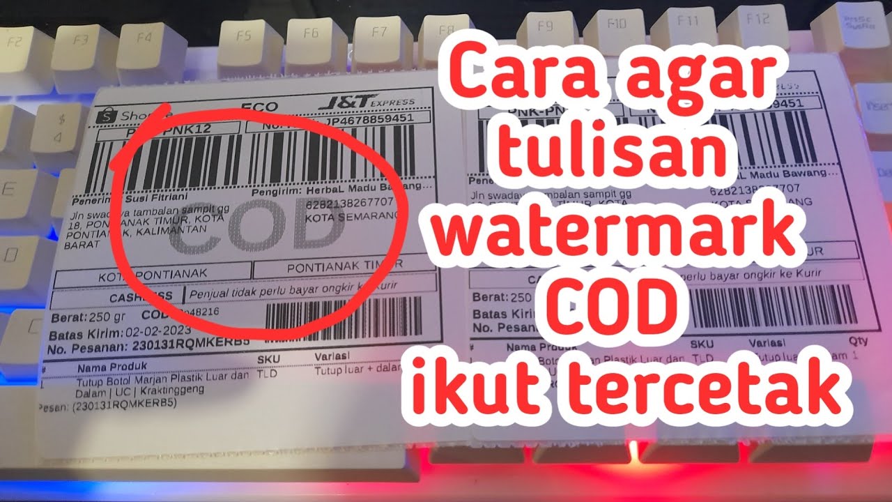 Cara Print Resi Thermal dengan Watermark Cod di PC - YouTube