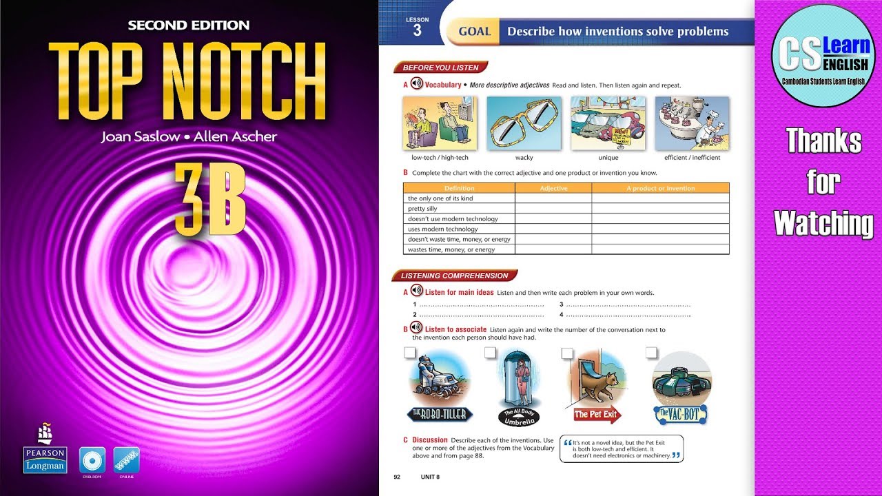 Top Notch 3: Unit 8: Lesson 3: Describe how inventions solve problems ...