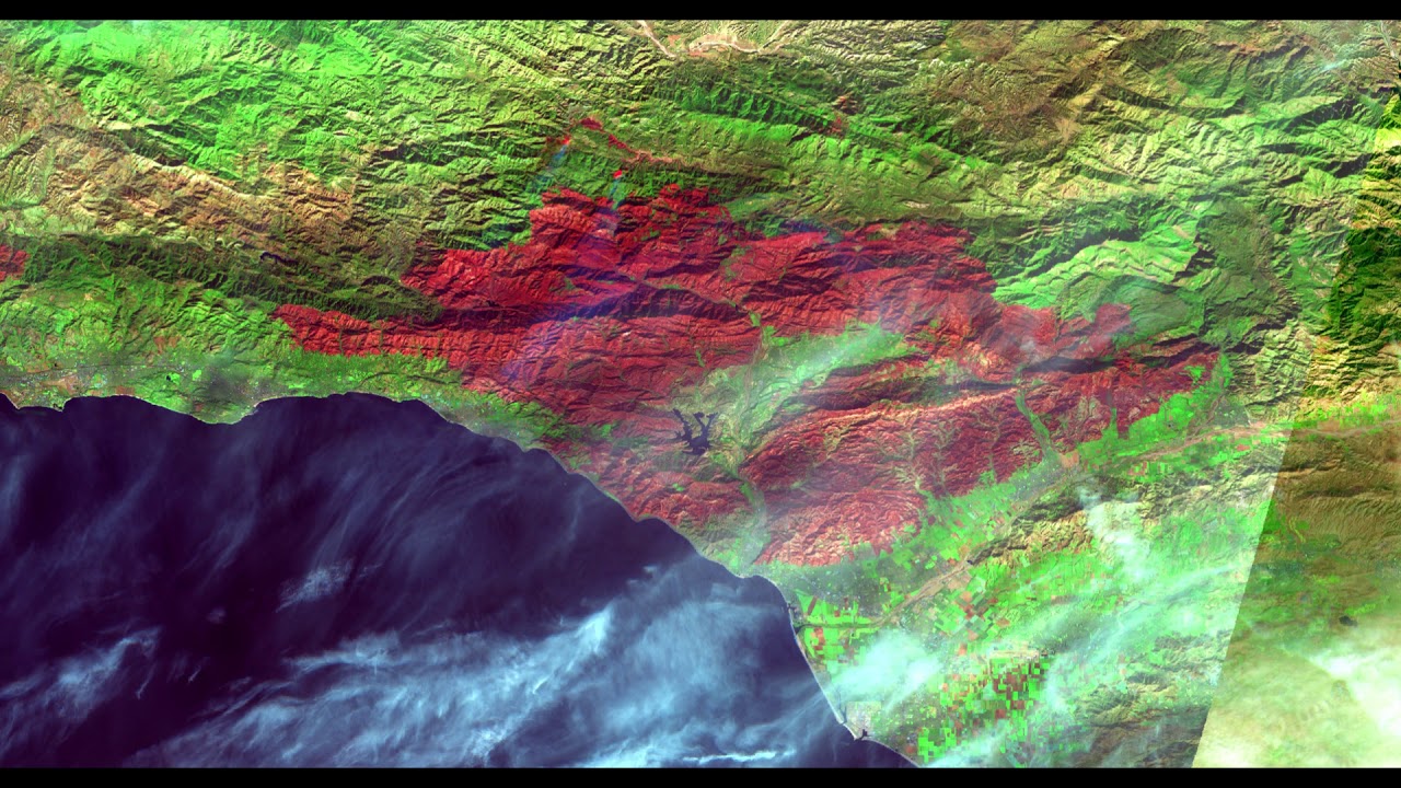 Thomas Fire, December 5-25, 2017, Color IR Satellite Image Time Series ...