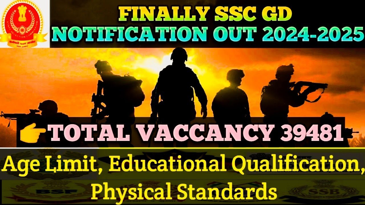 🔴SSC GD 2025 Notification Out|SSC GD New Vaccancy2024-25|GD Online ...