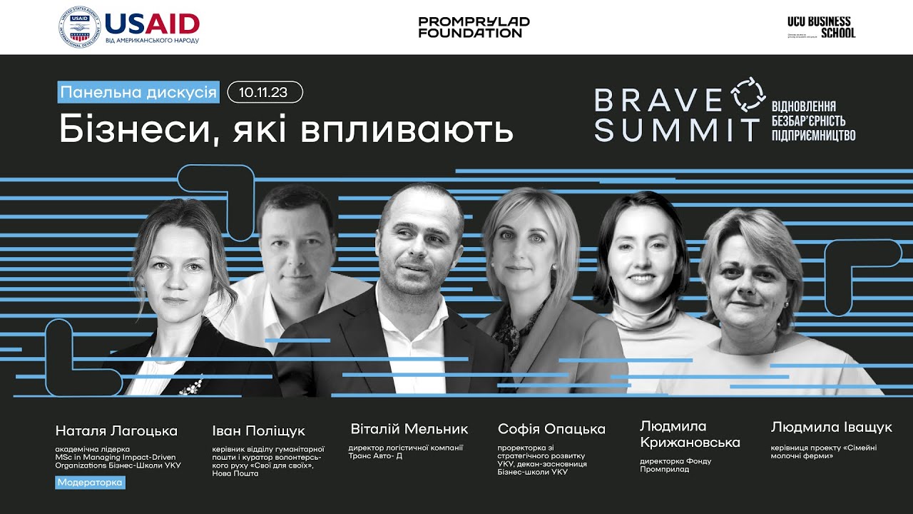 Brave Summit Rivne 2023. Панельна дискусія: Бізнеси, які впливають ...