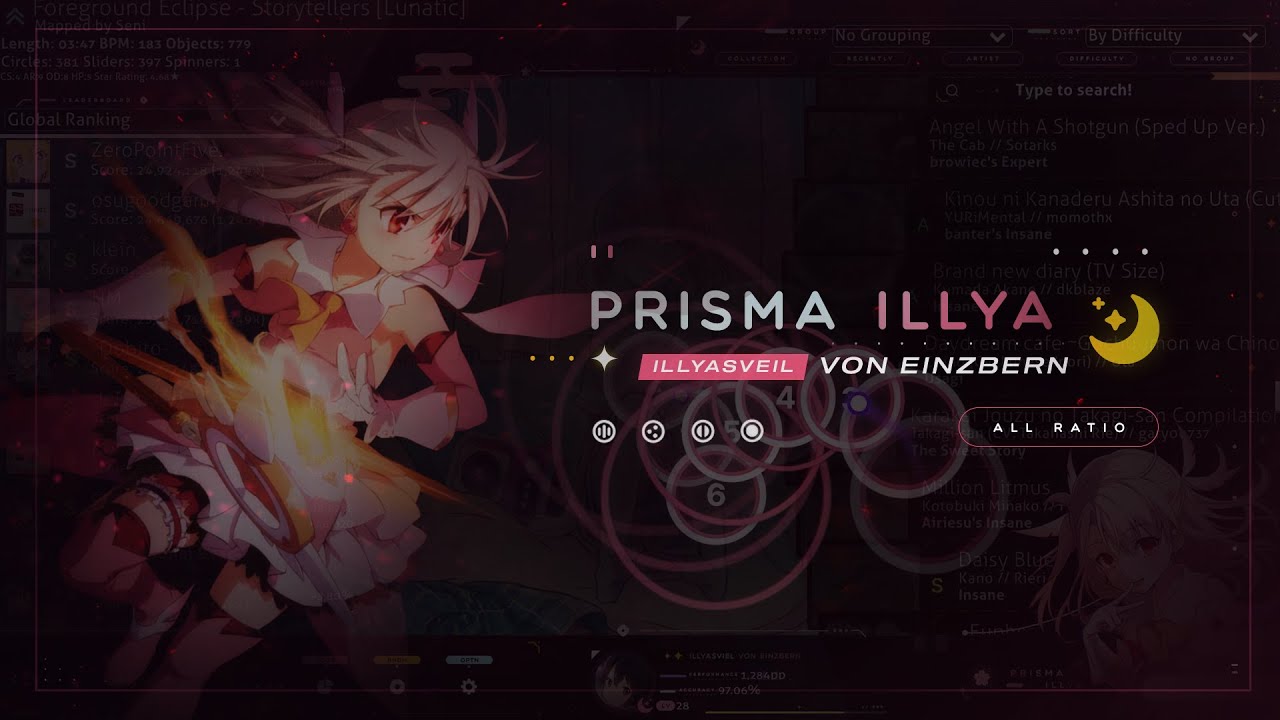 [osu!skin] Prisma illya [All mode] [16:9|16:10|21:9|4:3] - YouTube