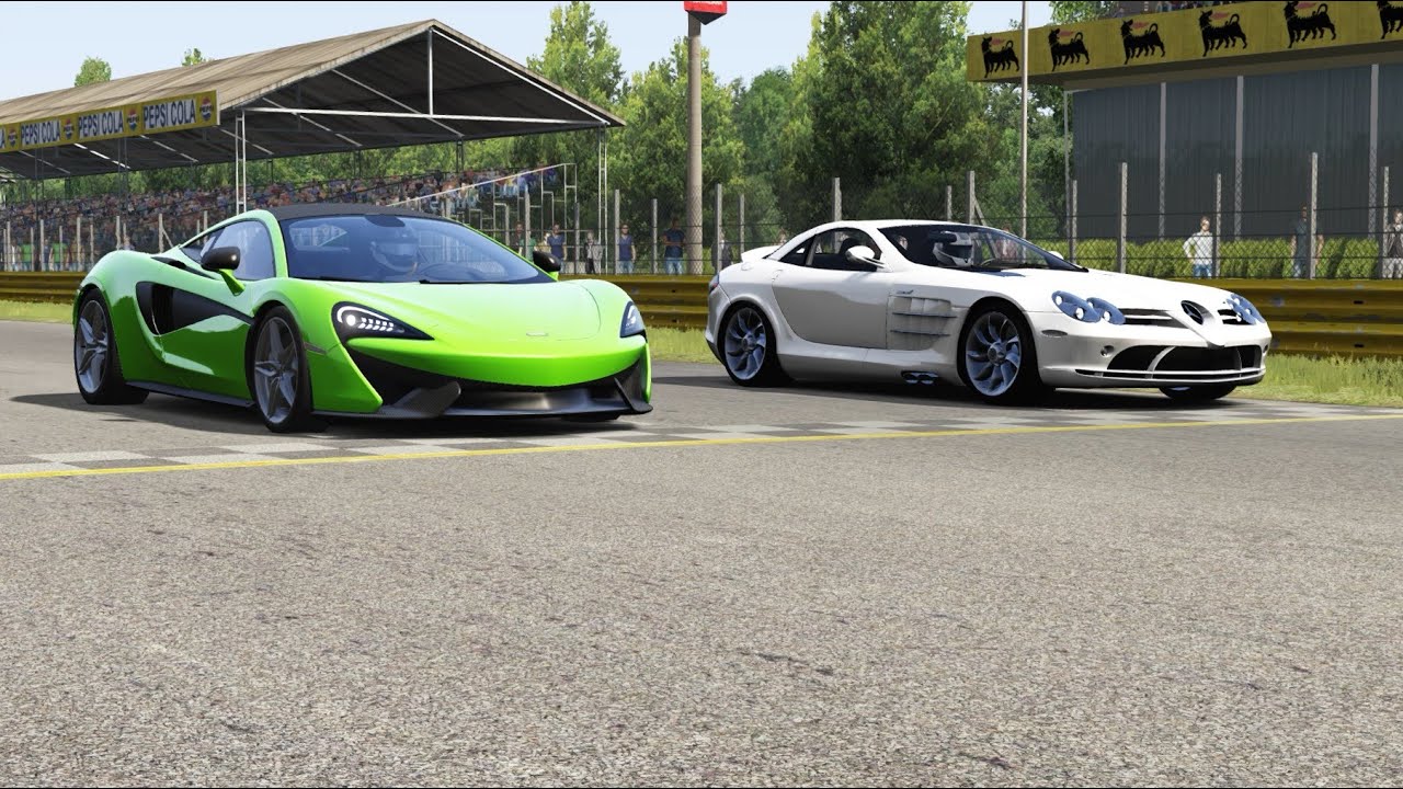 McLaren 570S vs Mercedes-Benz McLaren SLR at Monza Full Course - YouTube