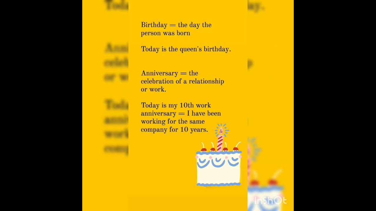What s The Difference Between BIRTHDAY And ANNIVERSARY YouTube What s The Difference Between BIRTHDAY And ANNIVERSARY YouTube
