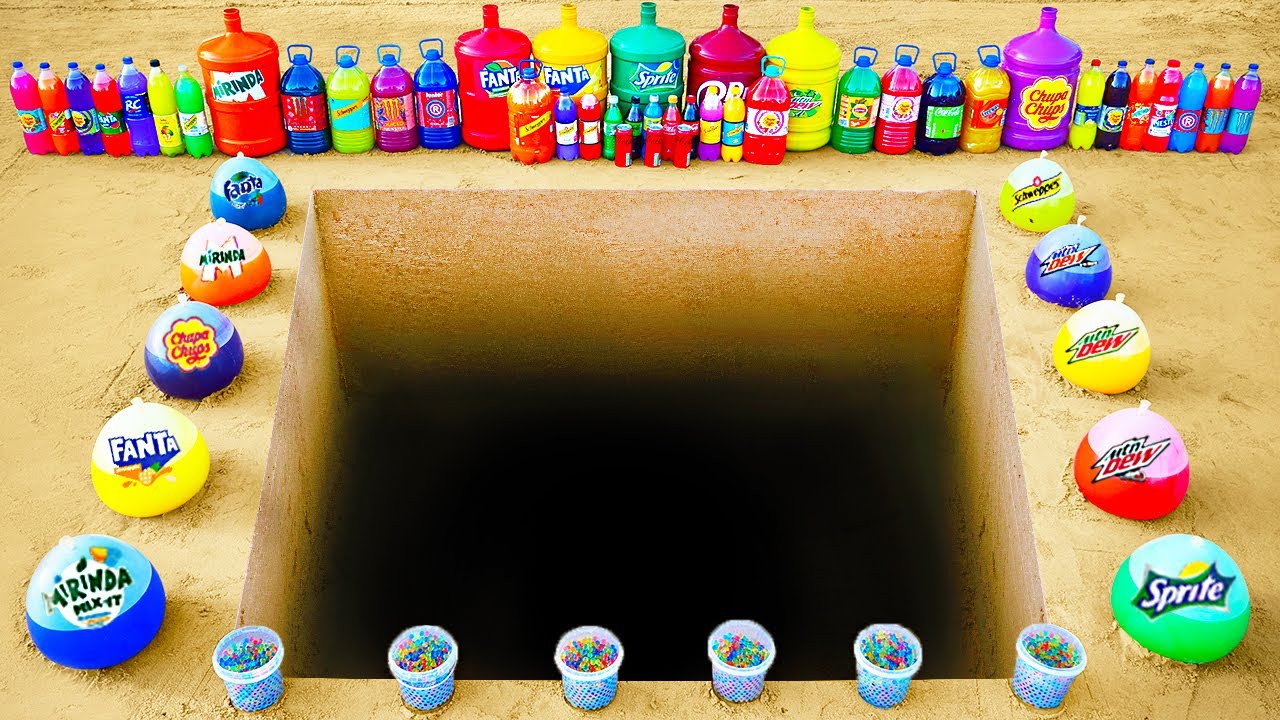 Big Toothpaste Eruption from Square pit, Coca Cola, Fanta, Monster, Mtn ...