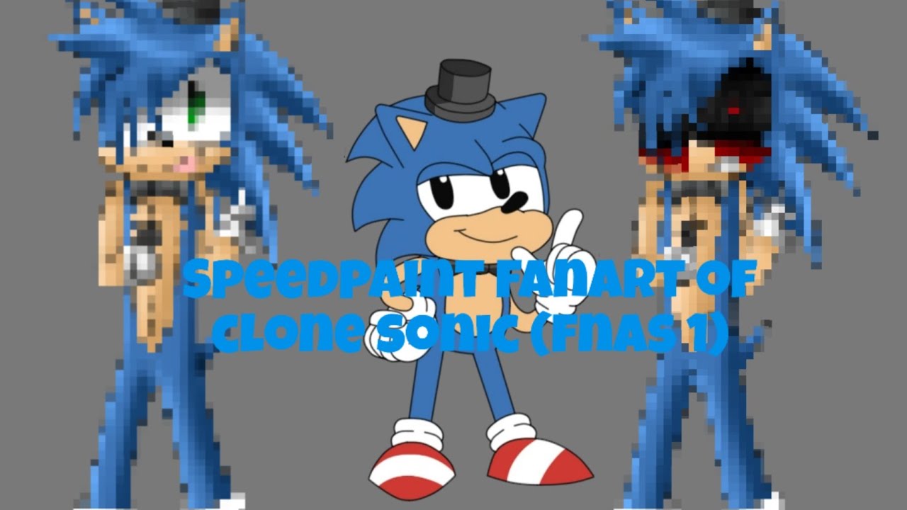 Speedpaint fanart of clone sonic (fnas 1) | Yukina withered sonic - YouTube