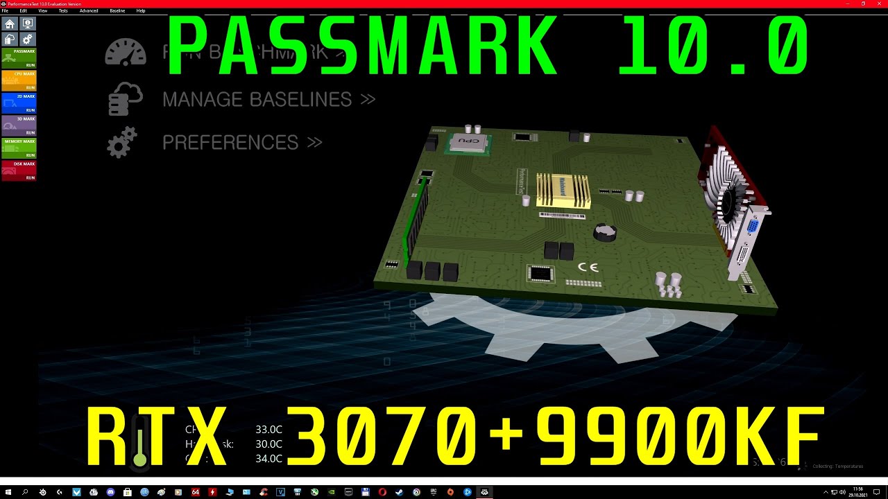 PassMark 10.0: RTX 3070+9900K - YouTube