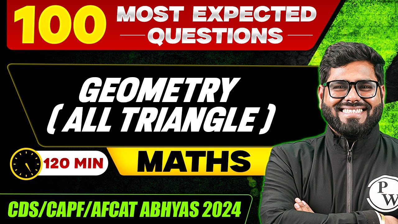 CDS Maths: Geometry (All Triangle) | CDS Abhyas 2024 🤩 - YouTube