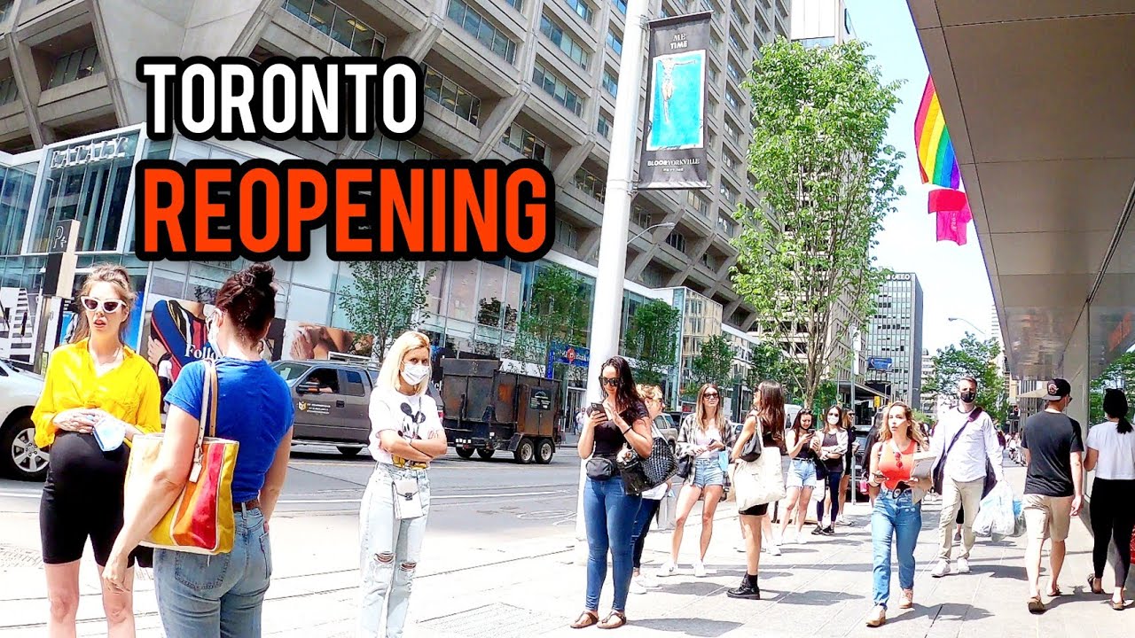 Toronto Reopening and line up Downtown June 11, 2021 Canada - YouTube