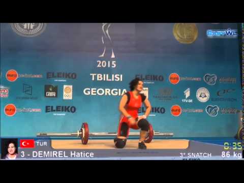2015 European Weightlifting Women's 69 kg Group B - YouTube