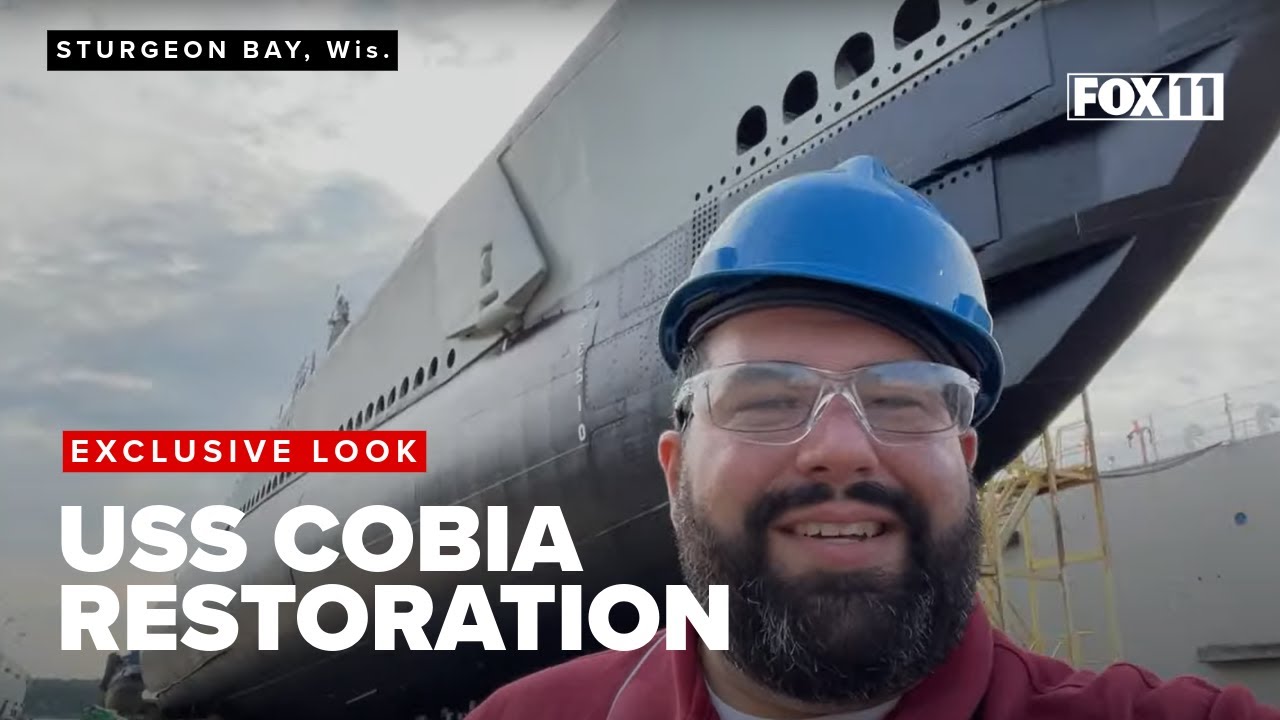 Live from UNDERNEATH the USS Cobia in dry dock! Restoration of historic ...