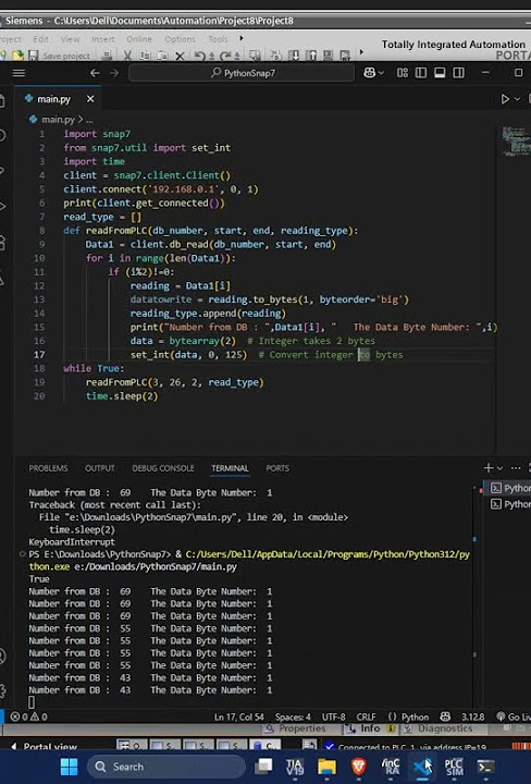 How to Read Siemens PLC DB Integer Values in Python | Easy Tutorial #shorts - YouTube