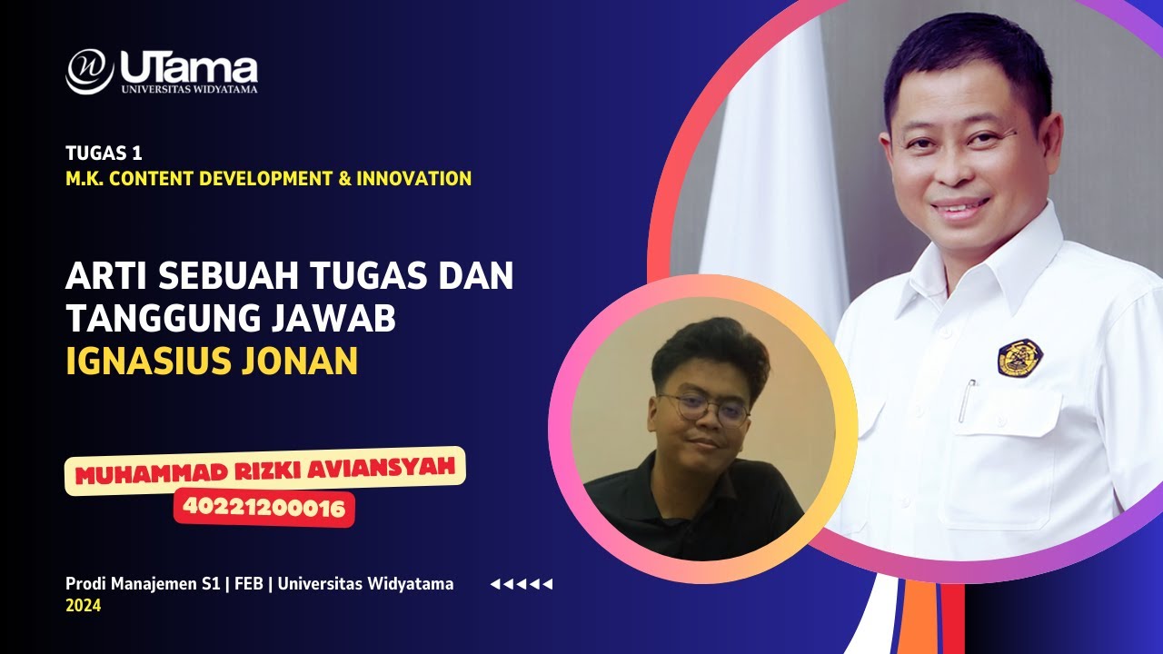 ARTI SEBUAH TUGAS DAN TANGGUNG JAWAB IGNASIUS JONAN - Muhammad Rizki Aviansyah - YouTube