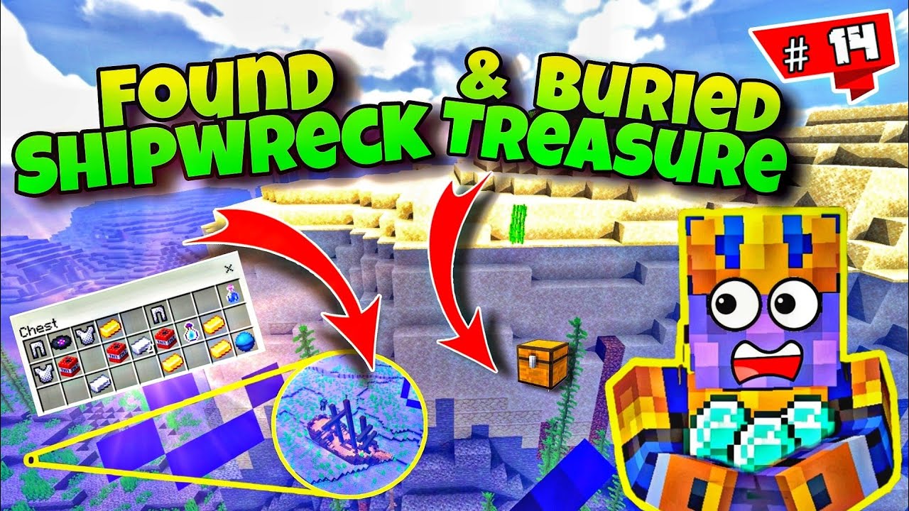 I Found A Shipwreck & A Buried Treasure Map | OP Loot | Minecraft PE ...