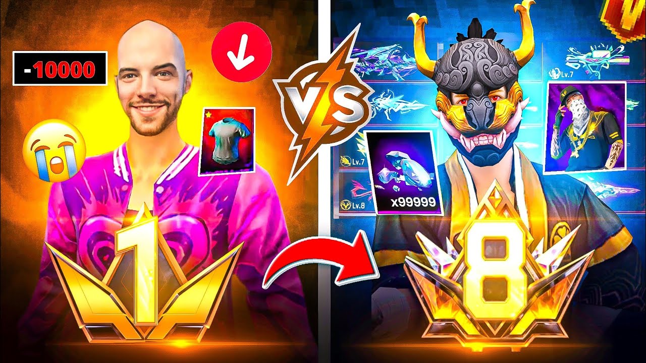 Transforming PRIME Lvl 1 ID into PRIME Lvl 8 😲 ₹10,00,000 Free Fire ID ...